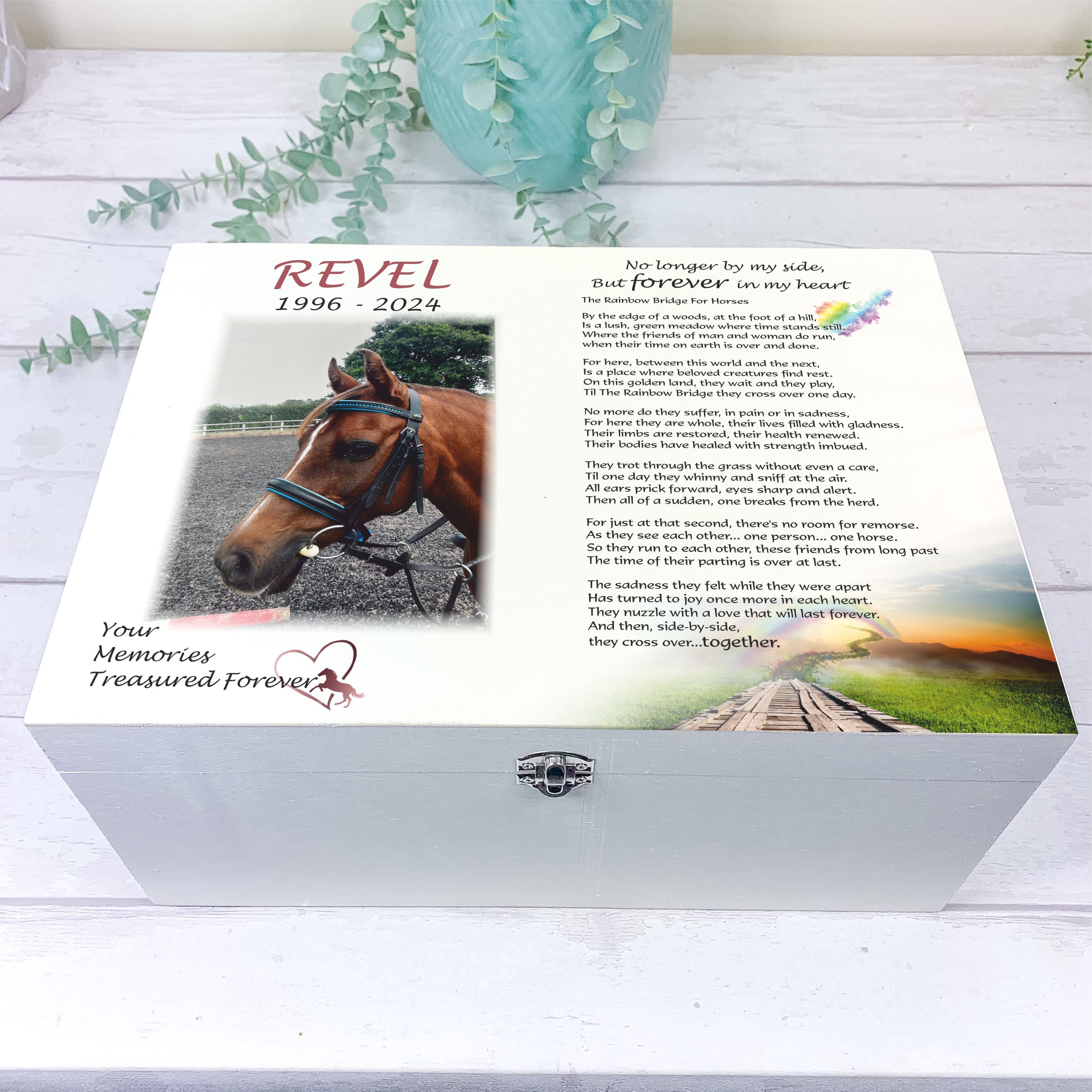 Rainbow Bridge Poem For Horses Custom Horse Memorial Photo Slate,